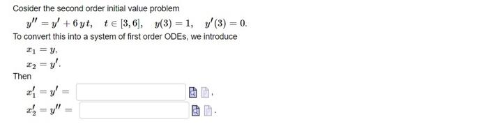 Solved Cosider the second order initial value problem | Chegg.com