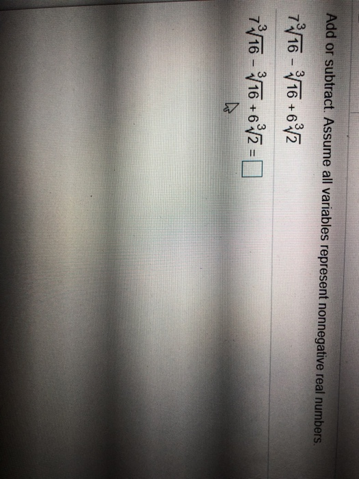 Solved Add or subtract. Assume all variables represent | Chegg.com