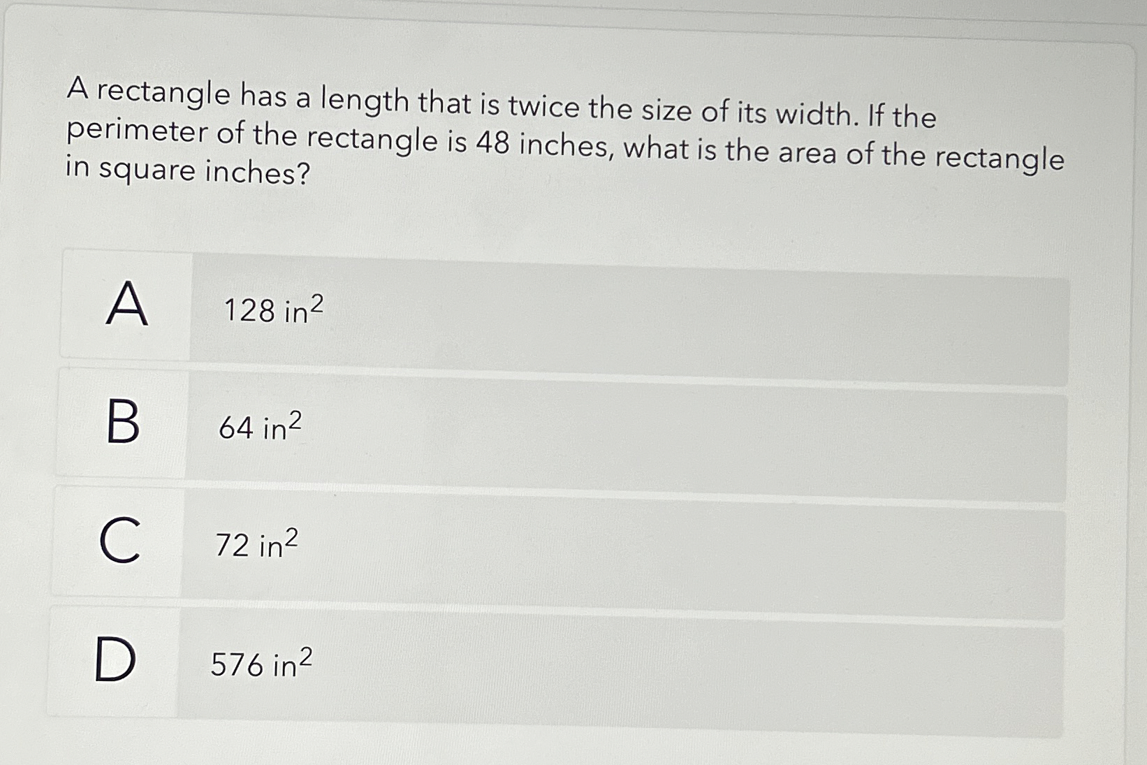 Solved A rectangle has a length that is twice the size of | Chegg.com