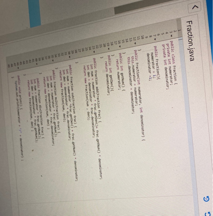 Solved Problem 1: Fraction 55 pts Implement a class named | Chegg.com