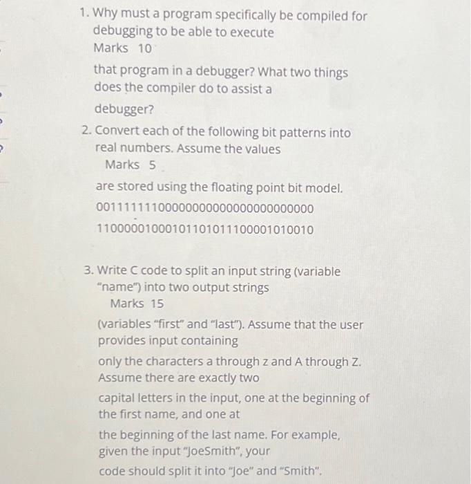 Solved 1. Why must a program specifically be compiled for | Chegg.com