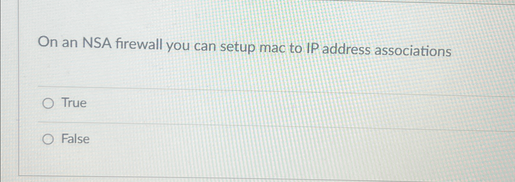 Solved On an NSA firewall you can setup mac to IP address | Chegg.com