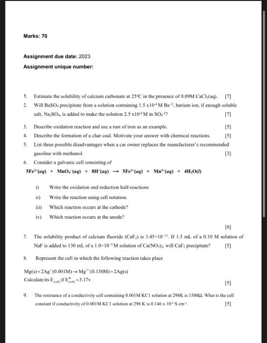 Solved Assignment due date: 2023 Assignment unique number: | Chegg.com