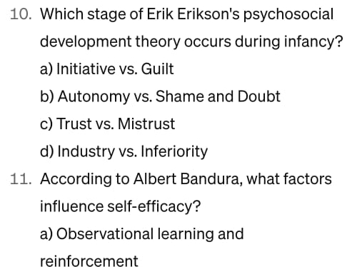 Solved Which stage of Erik Erikson's psychosocial | Chegg.com