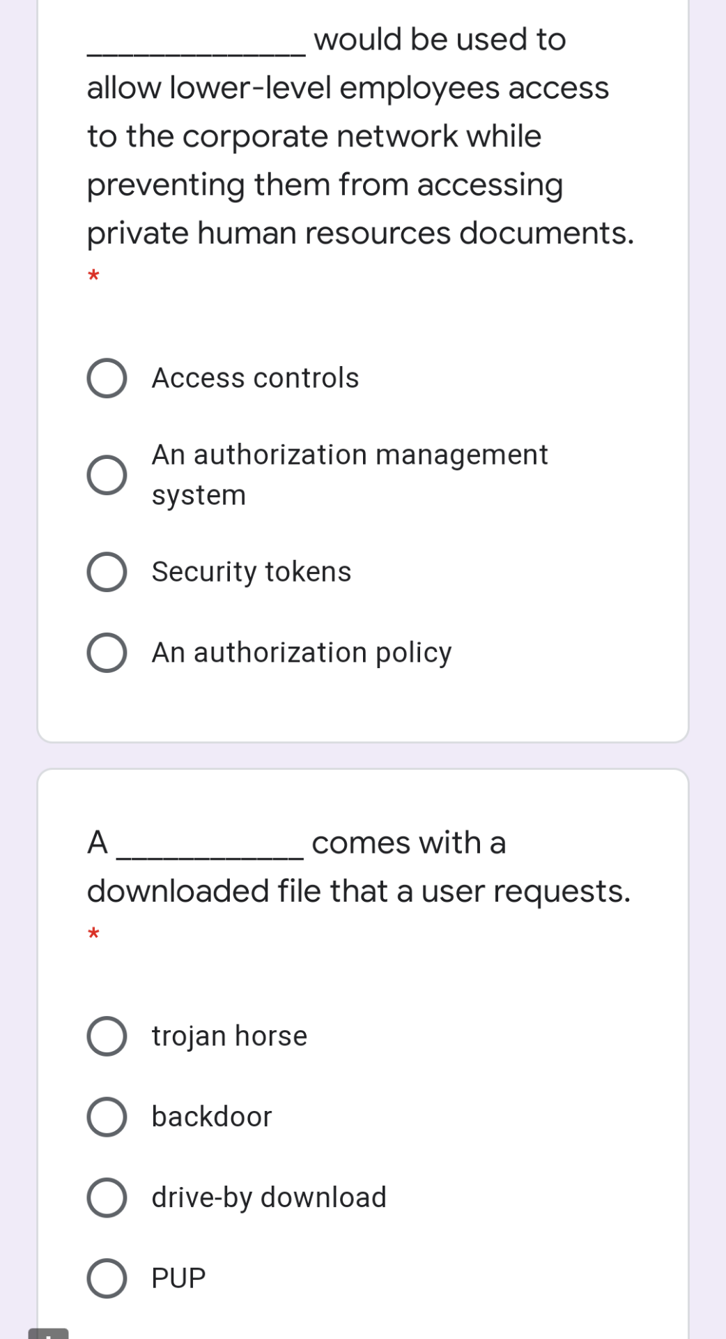 Solved would be used to allow lower-level employees access | Chegg.com