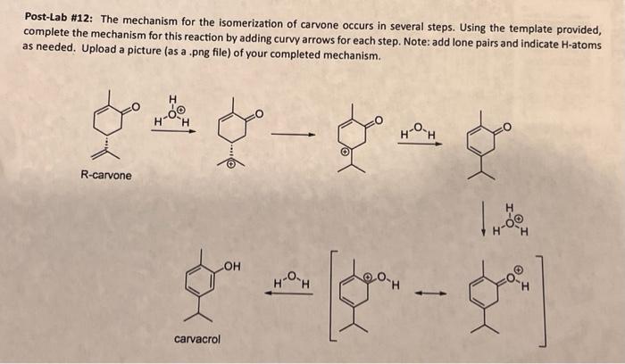 Solved Post-Lab #12: The mechanism for the isomerization of | Chegg.com