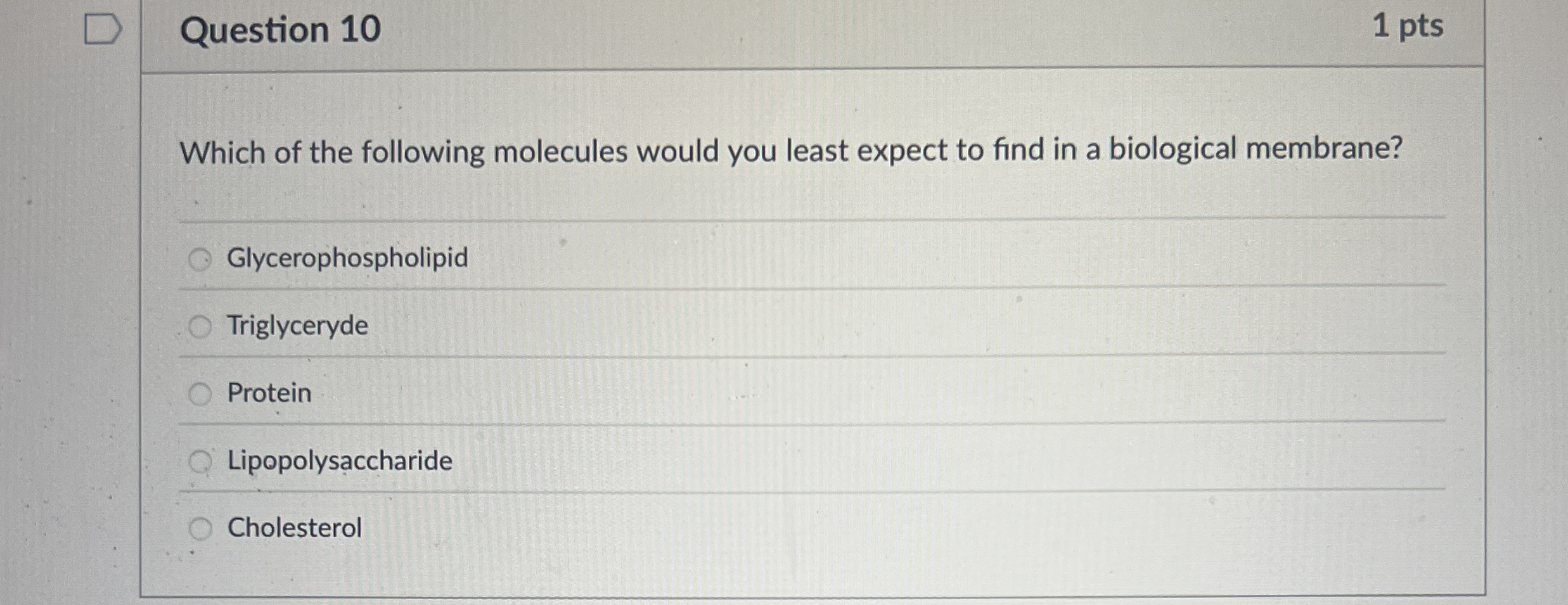 Solved Question 101 ﻿ptsWhich of the following molecules | Chegg.com