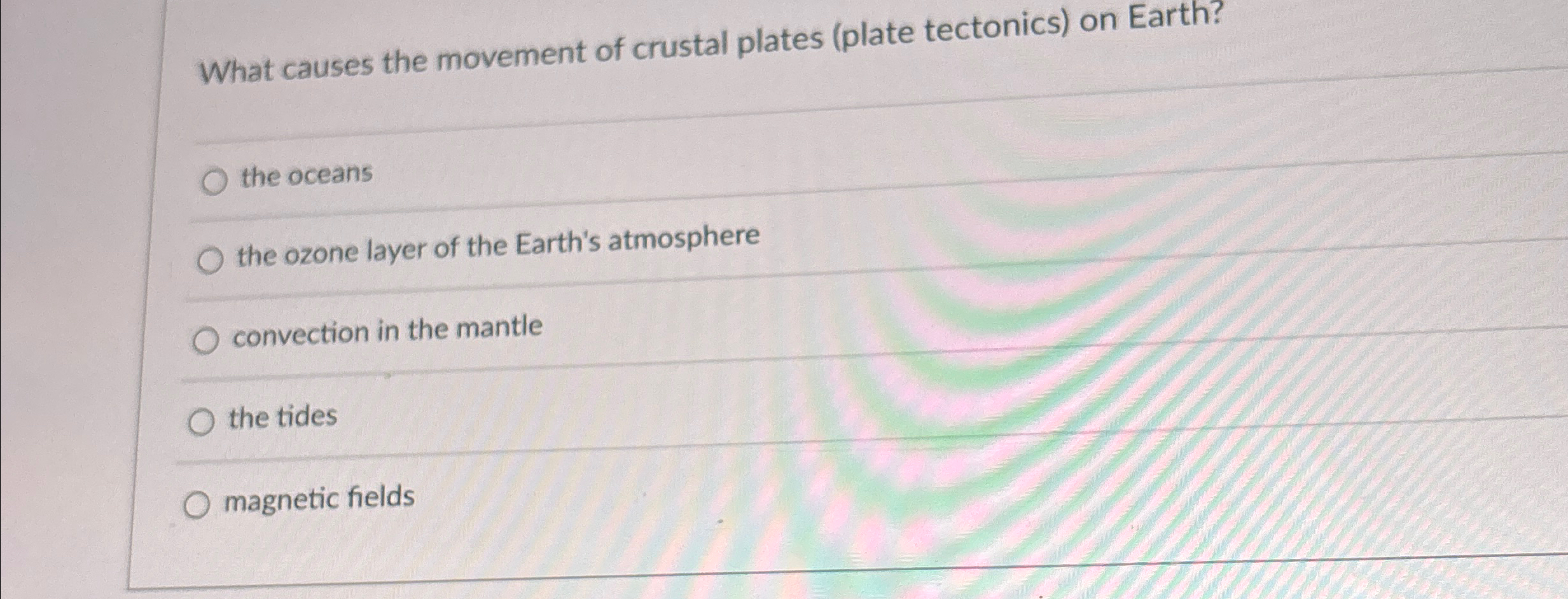 Solved What causes the movement of crustal plates (plate | Chegg.com