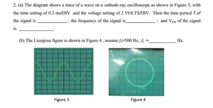 Solved 2. (a) The diagram shows a trace of a wave on a | Chegg.com