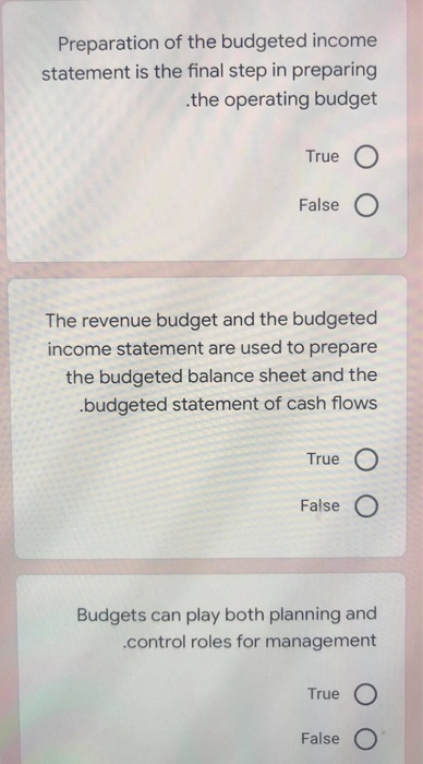Solved Preparation Of The Budgeted Income Statement Is The Chegg Solved Preparation Of The Budgeted Income Statement Is The Chegg