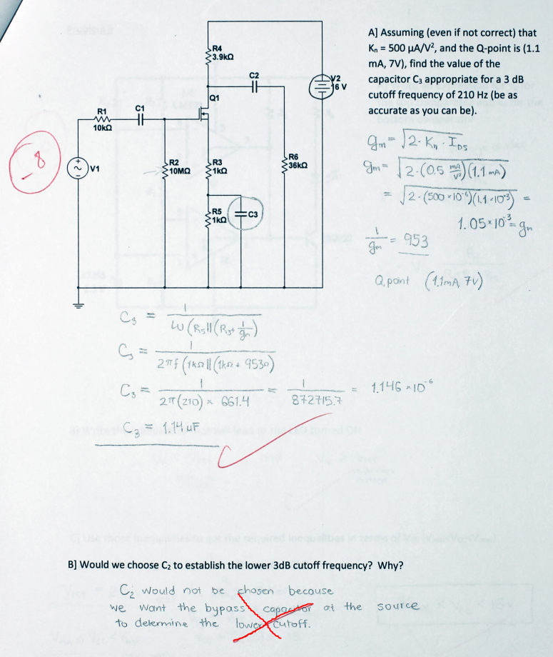 Solved B] ﻿Would we choose C2 ﻿to establish the lower 3dB | Chegg.com