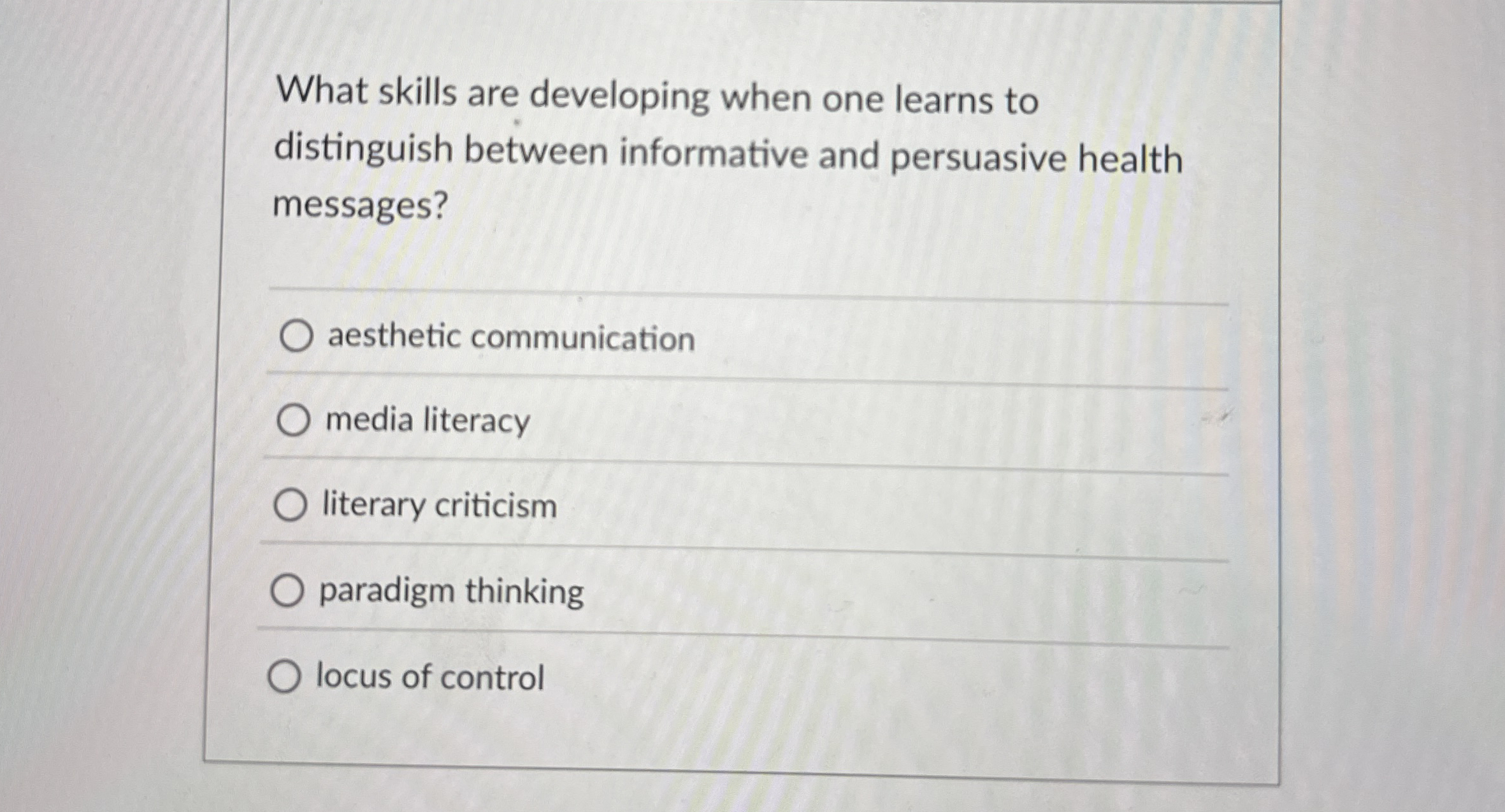 Solved What skills are developing when one learns | Chegg.com