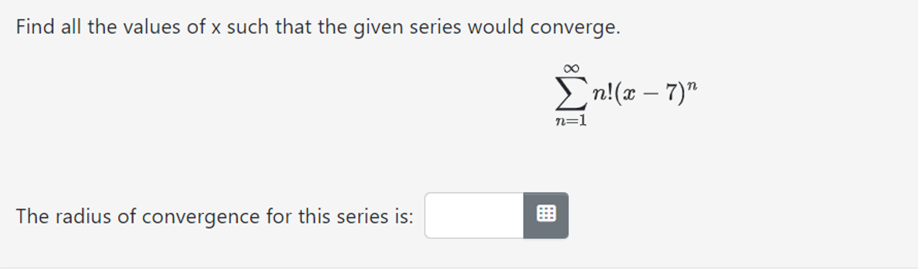 Solved Find all the values of x ﻿such that the given series | Chegg.com