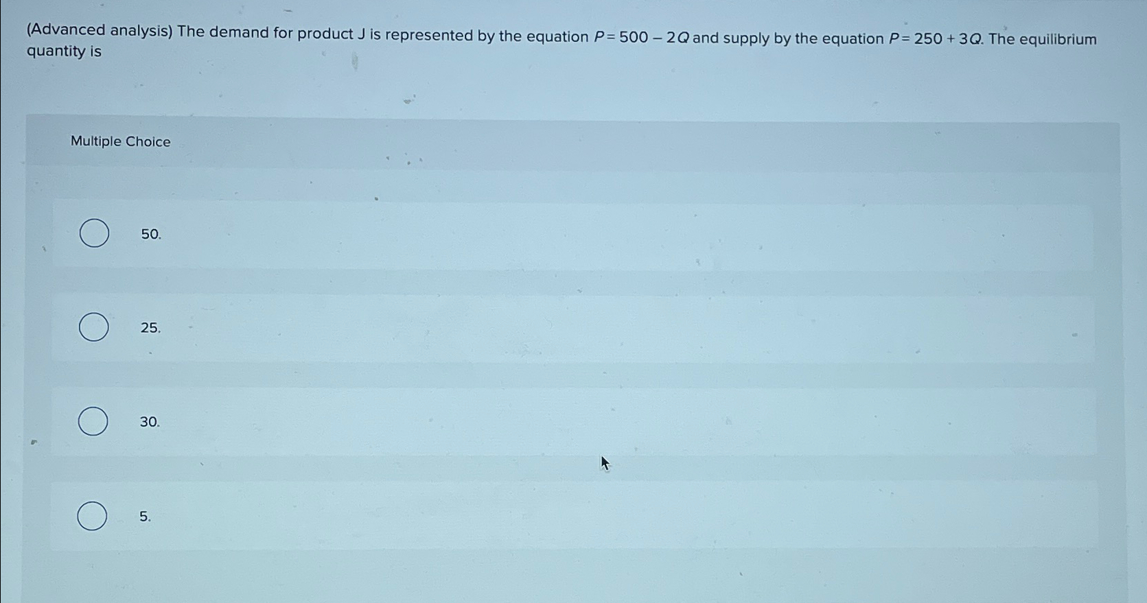 Solved (Advanced analysis) ﻿The demand for product J ﻿is | Chegg.com