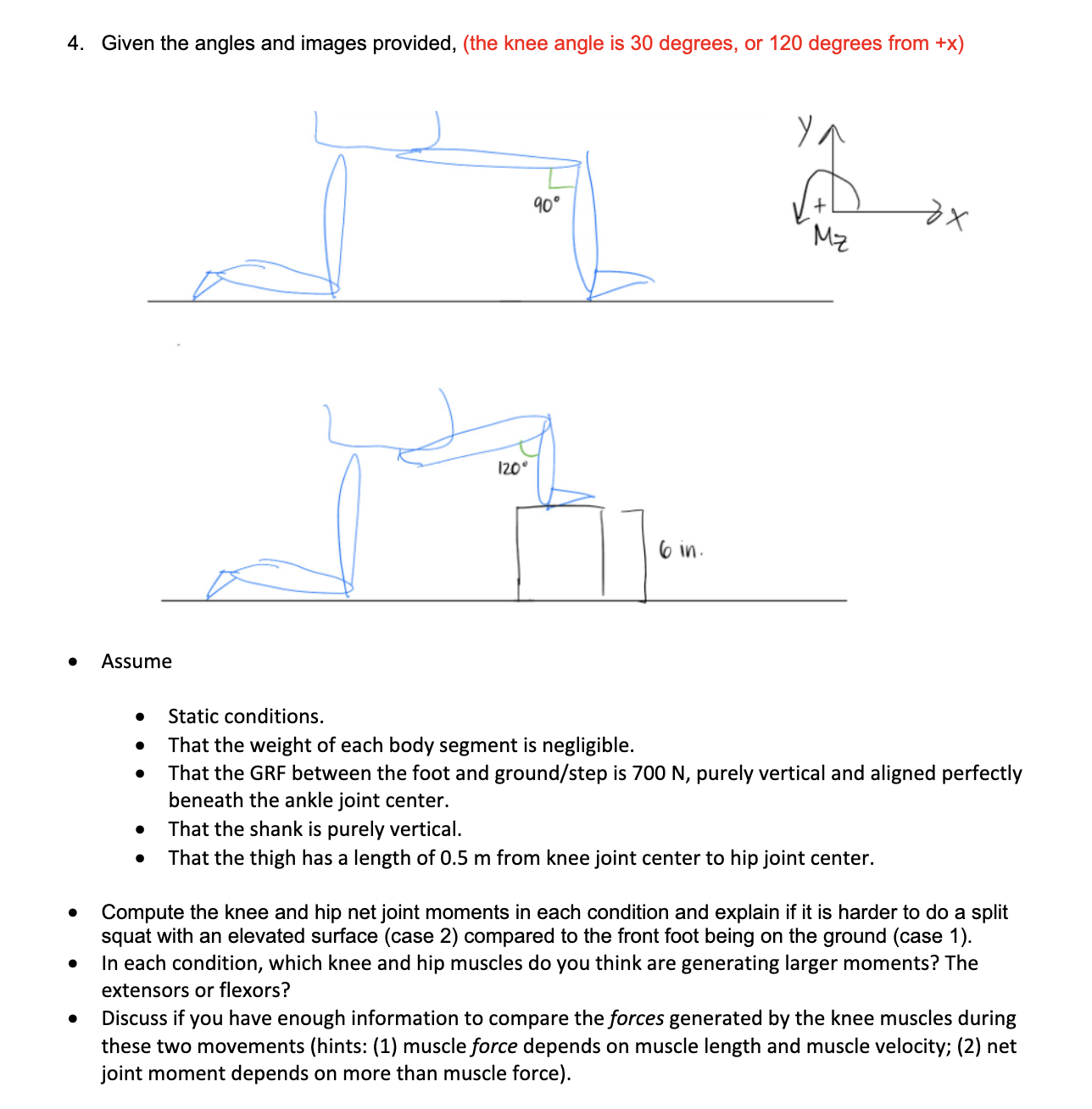 Solved 4. ﻿Given the angles and images provided, (the knee | Chegg.com