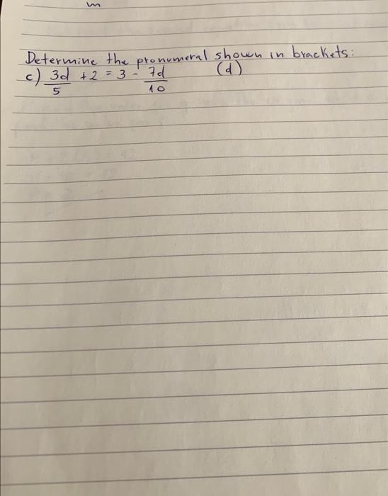 Solved Determine the pronumeral shown in brackets: c) | Chegg.com