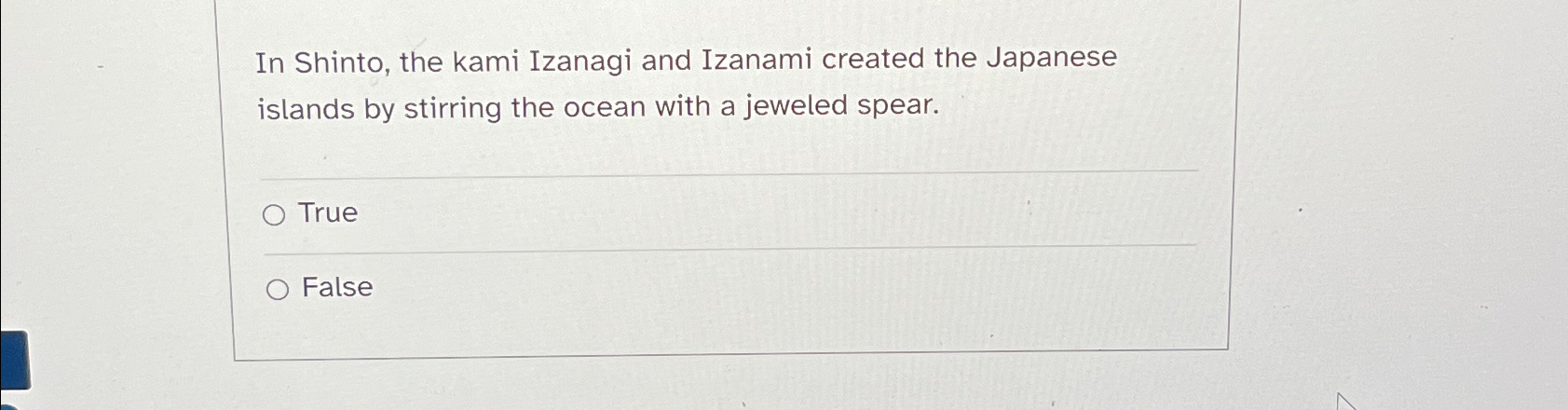Solved In Shinto, the kami Izanagi and Izanami created the | Chegg.com