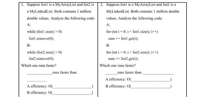 Solved 1. Suppose list is a MyArrayList and list2 is a | Chegg.com
