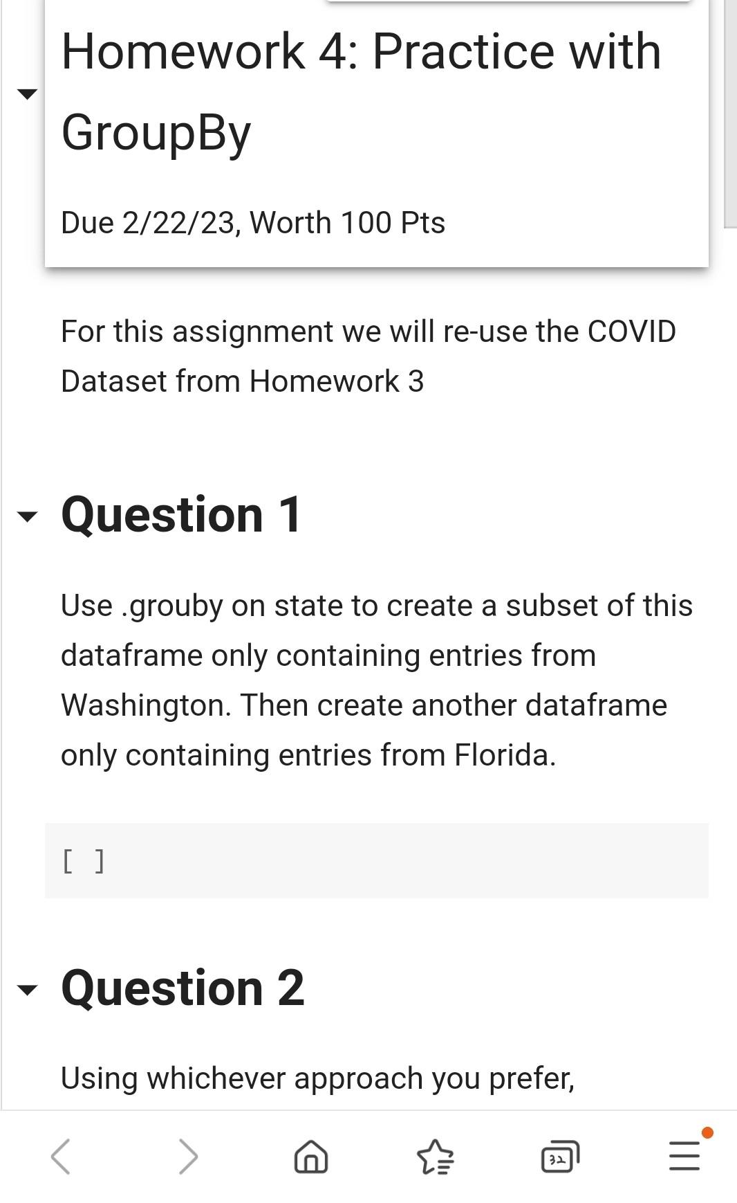 Solved Homework 4: Practice with GroupBy Due 2/22/23, Worth | Chegg.com