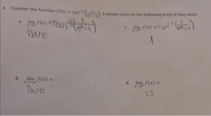 Solved Consider the function f(x)=tan−1(ex−11). Evaluate | Chegg.com