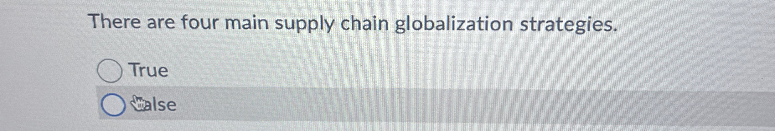 Solved There are four main supply chain globalization | Chegg.com