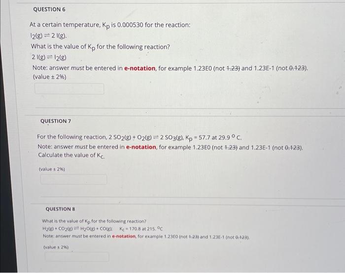 Solved At a certain temperature, Kp is 0.000530 for the | Chegg.com