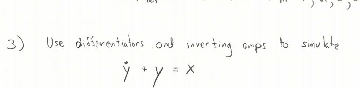 Solved 001 3) amps to simulate Use differentiators and | Chegg.com
