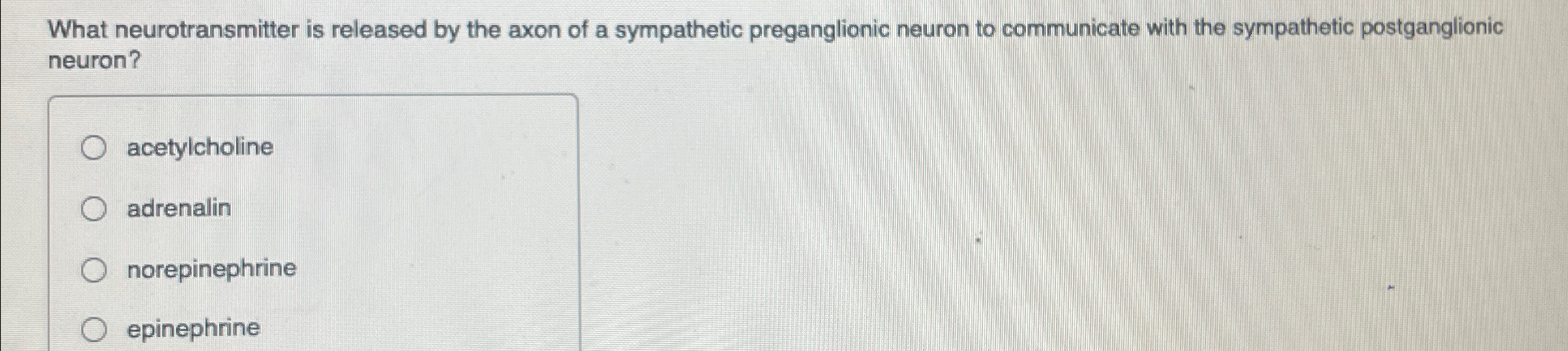 Solved What neurotransmitter is released by the axon of a | Chegg.com