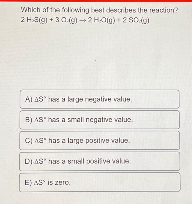 Solved Which of the following best describes the reaction? 2 | Chegg.com