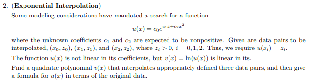 Solved Exponential Interpolationsome Modeling 