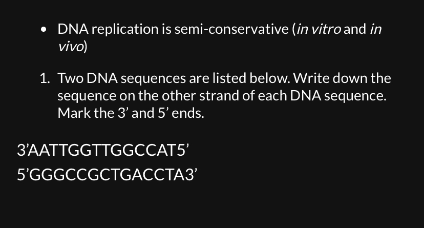 Solved DNA replication is semi-conservative (in vitro and in | Chegg.com
