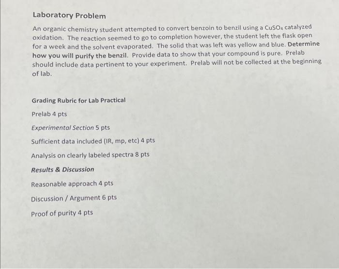 Solved Laboratory Problem An organic chemistry student | Chegg.com