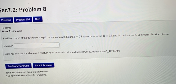 Solved Sec7.2: Problem 8 Previous Problem List Next (1 | Chegg.com