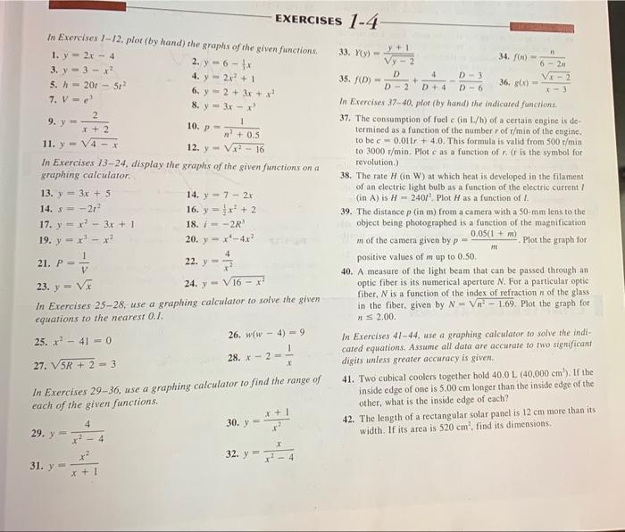 Solved Exercises 1-4, page 21, problems: 1. 6. 8. 37. 45. | Chegg.com