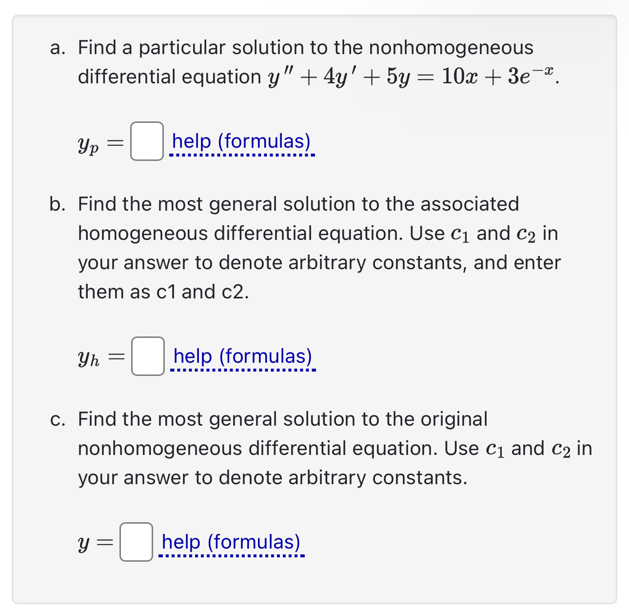 Solved A ﻿find A Particular Solution To The Nonhomogeneous 