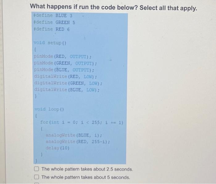 Solved What happens if run the code below? Select all that | Chegg.com