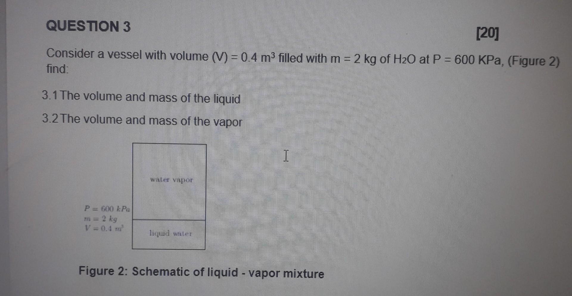 Solved Consider a vessel with volume (V)=0.4 m3 filled with | Chegg.com