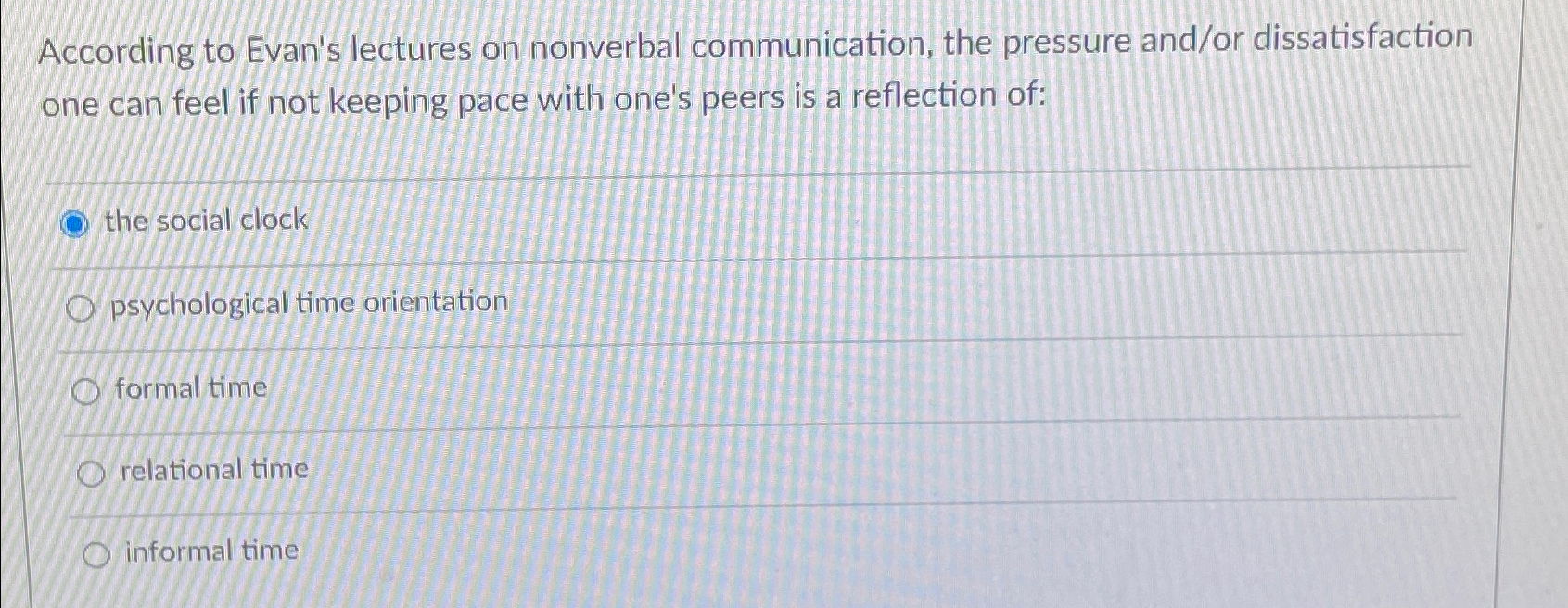 Solved According to Evan's lectures on nonverbal | Chegg.com