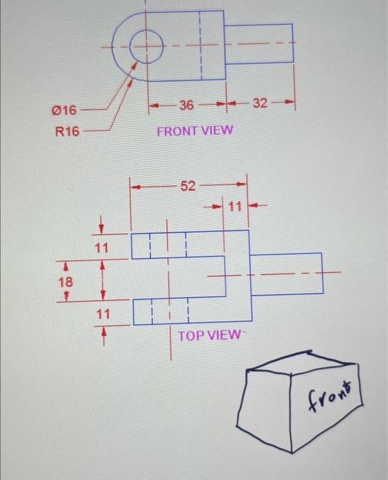 Solved for the two views shown for each following Figures, | Chegg.com