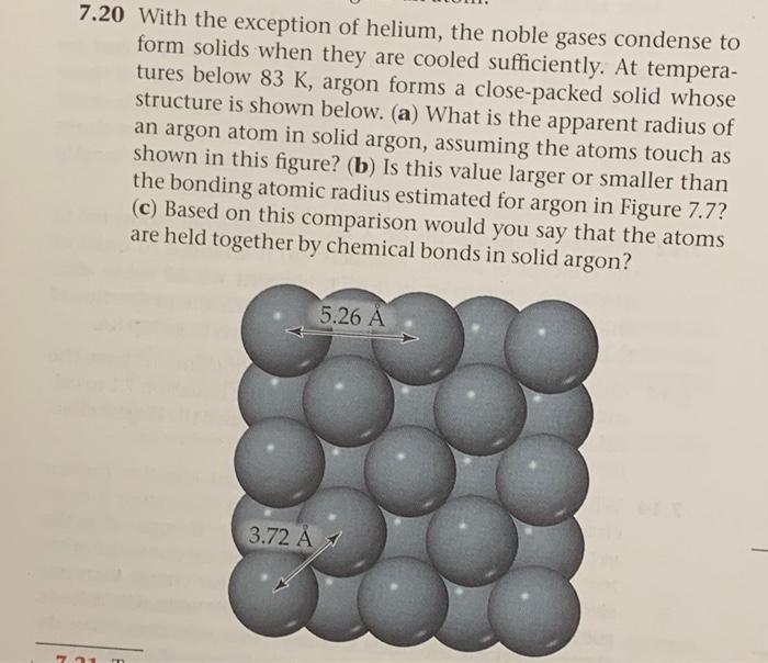 Solved 7.20 With the exception of helium, the noble gases | Chegg.com