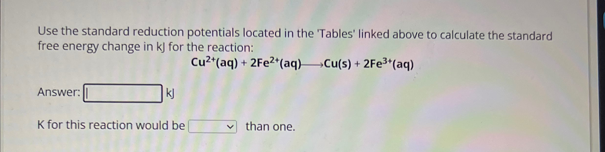 Solved Use the standard reduction potentials located in the | Chegg.com