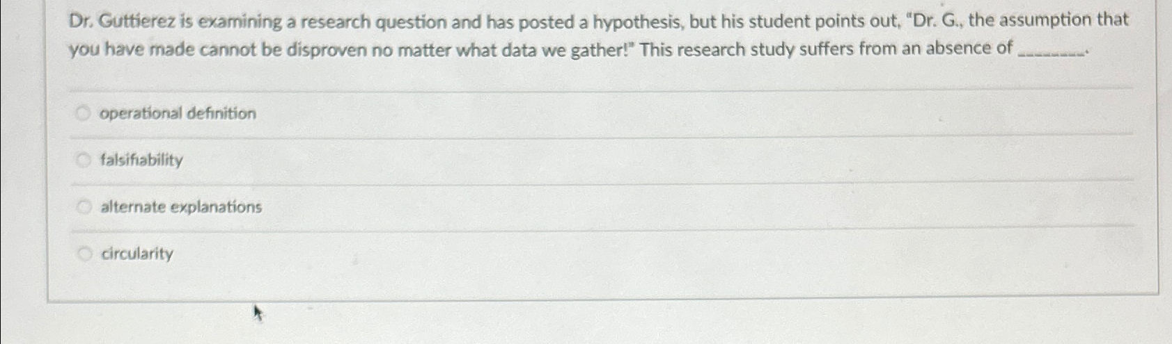 Solved Dr. Guttierez is examining a research question and | Chegg.com Solved Dr. Guttierez is examining a research question and | Chegg.com