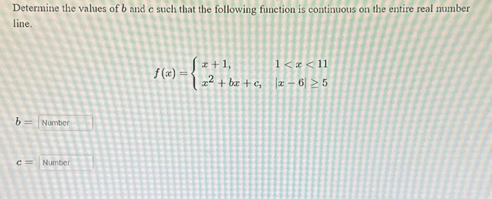 Solved Determine The Values Of B And C Such That The