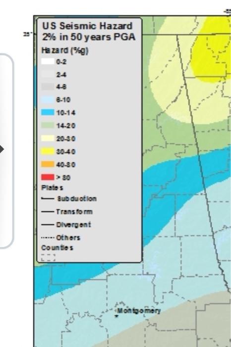 Solved 2014 Georgia Hazard US Seismic Hazard 2 in 50 years | Chegg.com
