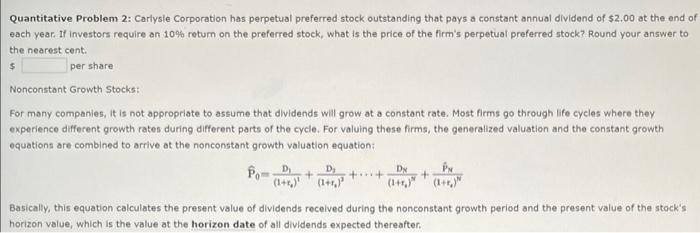 Solved Quantitative Problem 1: Hubbard Industries just paid | Chegg.com