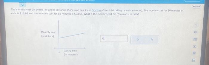 Solved The monthly cost (in dollars) of a long-distance | Chegg.com
