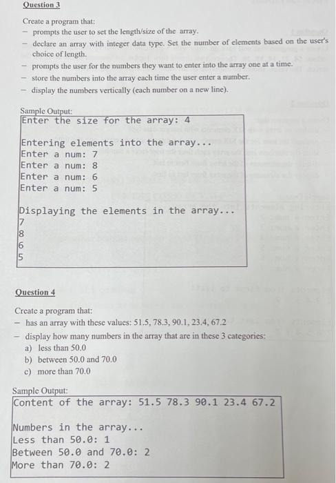 Solved Create a program that: - prompts the user to set the | Chegg.com