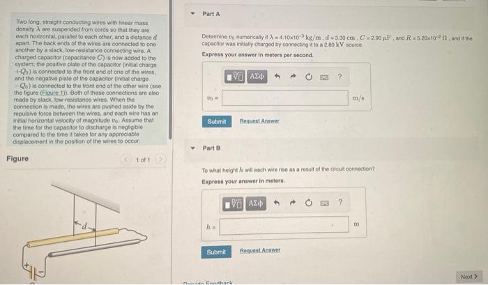 Solved Two long, straight conducting wires with linear mass | Chegg.com