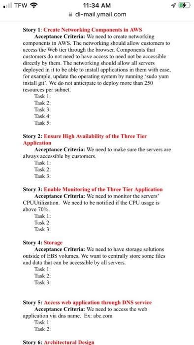 Solved Project: Three Tier Architecture in AWS Assume you | Chegg.com