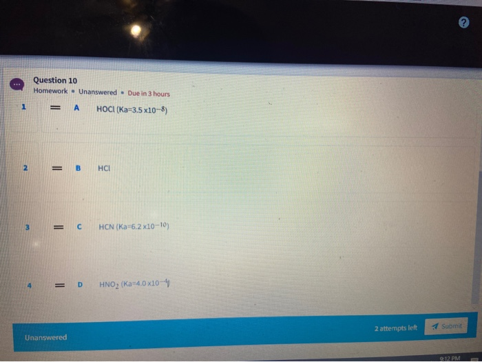 Solved Question 10 Homework – Unanswered. Due in 3 hours The | Chegg.com